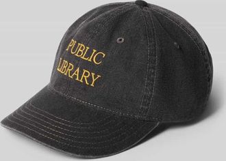 Wood Wood Base Cap in Denim-Optik mit Statement-Stitching