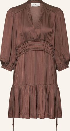BA&SH Ba&Sh Satinkleid Cyrilia Mit 3/4-Arm Und R&uuml;schen braun