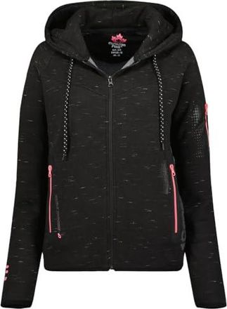 Canadian Peak Fanatic Lady - Sweat Femme Zip Capuche Poches - Sweatshirt Pull Manches Longues Chaud Hoodie Veste - Femmes Printemps Ete Automne Hiver (Noir S)