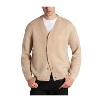 Maison Kitsun&eacute; Homme, Pulls, Beige, Taille: M Cardigan Confort en Mohair Bross&eacute;