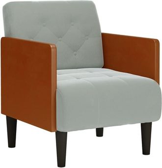 vidaXL Sessel mit Armlehnen Hellgrau 55 cm Samt Vidaxl