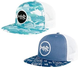 Bassdash Lot de 2 Casquettes de Camionneur à Bord Plat Réglable avec Dos en Maille pour Hommes et Femmes Pêche Chasse