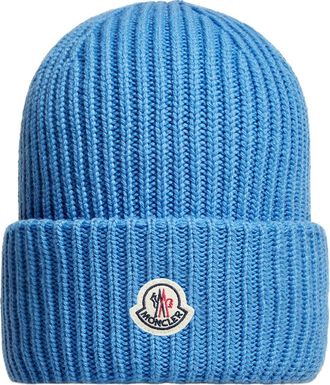 Moncler Moncler Bonnet En Laine Et Cachemire, Homme, Bleu, Taille: Uni
