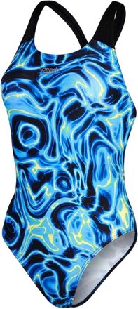 Speedo Allover Digital Badeanzug f&uuml;r Damen, Schwimmen (Blau/Schwarz)