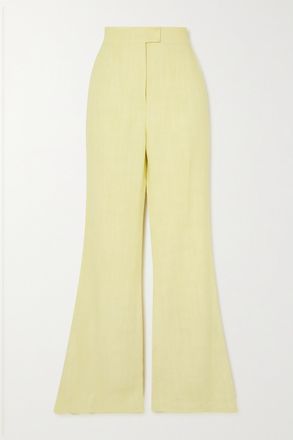 Galvan Hose Mit Weitem Bein Aus Wolle - Gelb