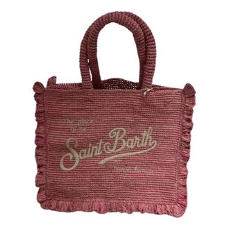 Saint Barth Femme, Sacs, Rose, Taille: ONE Size Rafia Tote Bag