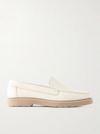 Brunello Cucinelli Mocassins En Cuir Textur&eacute; - Ivoire