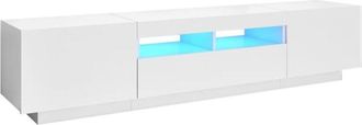 vidaXL TV-Schrank mit LED-Leuchten Wei&szlig; 180x35x40 cm Vidaxl