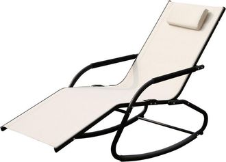 SVITA Svita - fjon Chaise longue &agrave; bascule Chaise longue de jardin Bain de soleil Coussin Aluminium Beige