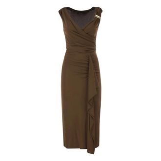 Max Mara Femme, Robes, Brun, Taille: 40 FR Robe Longue Drap&eacute;e