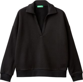 Benetton Damen Trikot G/C 3u0sd108t Sweatshirt, Schwarz 100, L