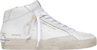 Crime London Man Sneakers Sk8 Deluxe Mid White, Blanc, 44 EU