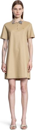 Burberry Check Collar Cotton Polo Shirt Dress