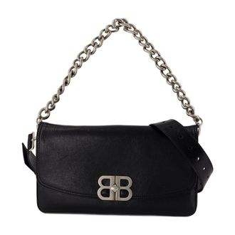 Balenciaga Womens Shoulder Bag Black Lambskin
