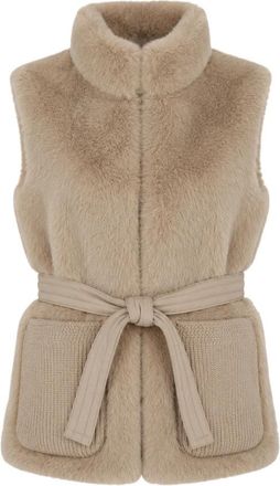 Duno &Auml;rmellose Weste mit Bindeg&uuml;rtel - - Jackets - Damen - Braun - S