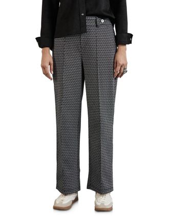 Street One Damen A378199 Jaquard-Hose, Schwarz, 46W / 30L EU