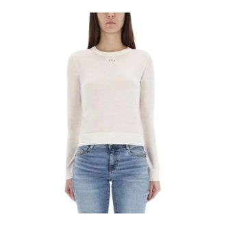 Diesel Distressed Strickpullover mit Rundhalsausschnitt - - Knitwear - Damen - Wei&szlig; - M