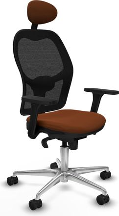 Piqueras y Crespo B&uuml;rostuhl mit 3D-Armlehnen, h&ouml;henverstellbarer Lendenwirbelst&uuml;tze und festem Kopfteil, ausgestattet mit 5 Positionen und injiziertem Schaum. Schwarz/B