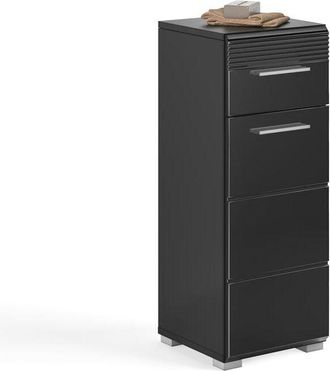 ebuy24 Ebuy24 - Linus Badschrank 1 T&uuml;r, 1 Schublade Hochglanz schwarz,schwarz