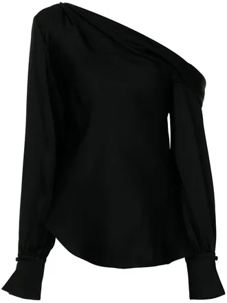 SIMKHAI blouse Alice &agrave; design asym&eacute;trique &agrave; une &eacute;paule - Noir