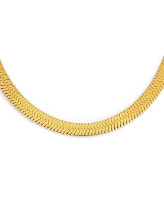 Singularu Big Lisse Halskette. Edelstahl mit 18 Kt Vergoldeter Beschichtung. Schmuck f&uuml;r Damen