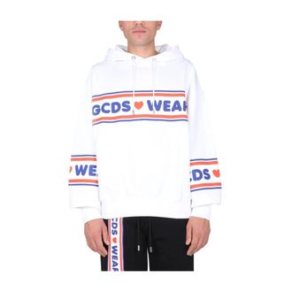 GCDS Kapuzenpullover mit Kordelzug - - Sweatshirts & Hoodies - Herren - Wei&szlig; - S