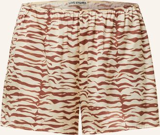 Love Stories Love Stories Schlafshorts Johnny Aus Satin braun