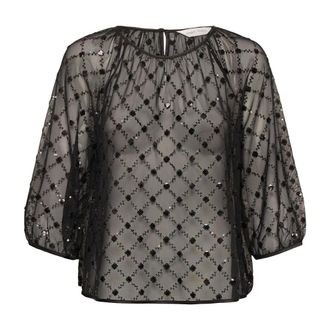 Part Two Bluse mit Pailletten-Applikation - - Blouses & Shirts - Damen - Schwarzk - L