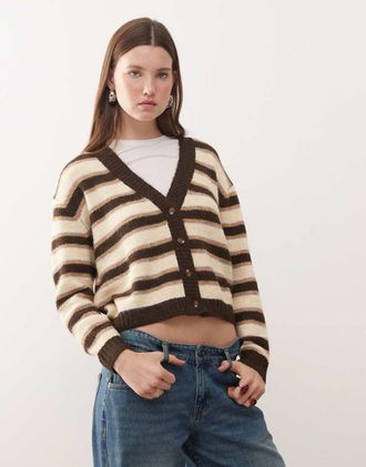 Quiksilver Bukit - Cardigan rayures - Marron chocolat-Brown