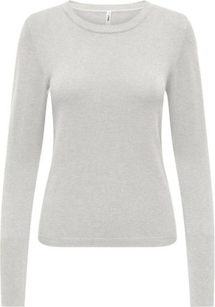 Only Julie Life LS Button O-Neck Knit - - Knitwear - Damen - Wei&szlig; - M