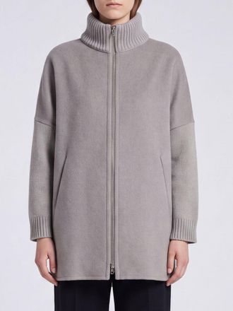 Herno Cape courte en m&eacute;lange de laine avec col roul&eacute; et fermeture &eacute;clair