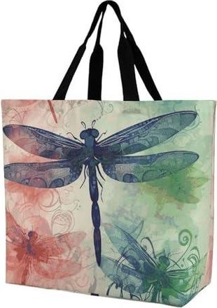 Generic Libellules Moderne Sac Fourre-Tout R&eacute;utilisable Sacs De Courses Grand Sac &Agrave; Bandouli&egrave;re Pour Voyage Gym Quotidienne