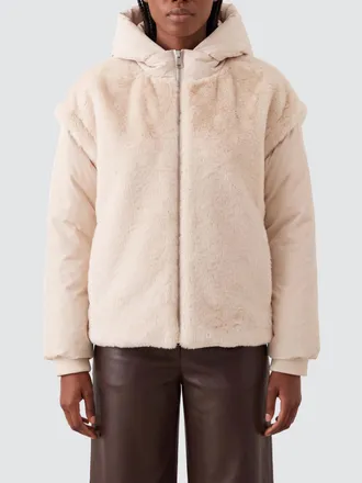 Essentiel Veste courte &agrave; capuche en fausse fourrure