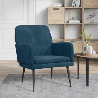 vidaXL Fauteuil Bleu 62x79x79 cm Velours