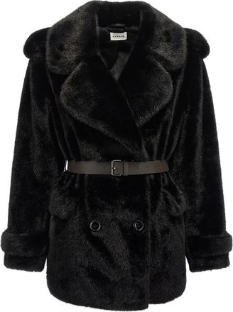 P.A.R.O.S.H. manteau à taille ceinturée - Noir