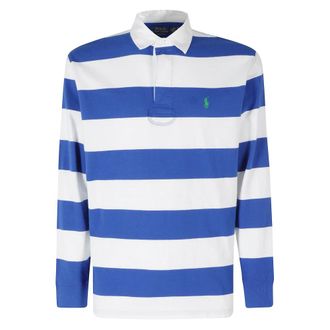 Polo Ralph Lauren Rugby Gestreiftes Langarm-Polohemd - - Tops - Herren - Blau - XL