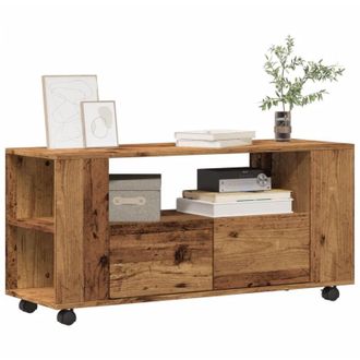 vidaXL Vidaxl - Meuble tv avec roulettes vieux bois bois ding&eacute;nierie