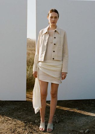 Mango Veste jean poches vanille - Femme - XS - MANGO