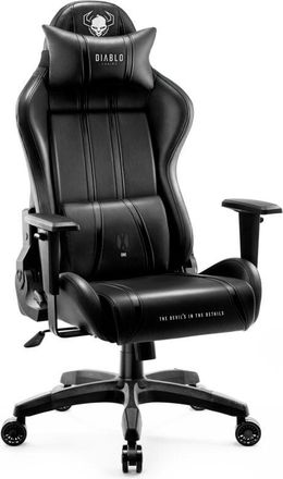 Diablo X-One 2.0 Gaming Stuhl Computerstuhl ergonomischer Bürostuhl Gamer Chair Schreibtischstuhl Schwarz-Schwarz - Normal Size - Diablo