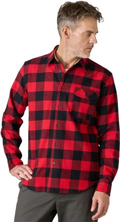 Lapasa Herren Hemd Langarm Baumwolle Flanellhemden, Langarmhemd Kariertes Freizeithemden Faschingskostüme Regular fit Männer Oberteile M138, Schwarz & Rot, S