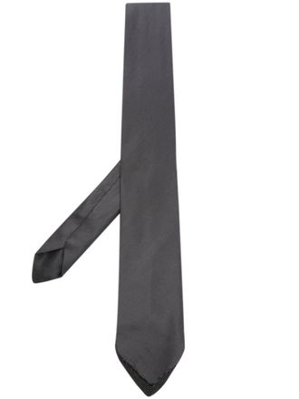 Brunello Cucinelli Seidenkrawatte mit Strass - Grau