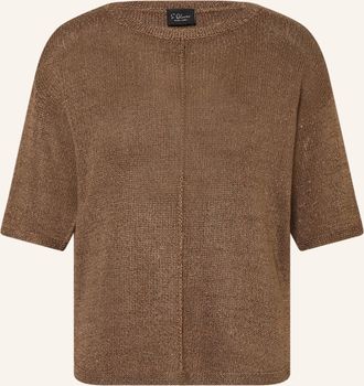 s.Oliver Black Label S.Oliver Black Label Strickshirt Mit Glitzergarn braun
