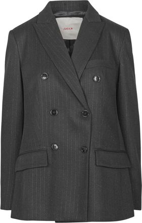 Jucca Femme, Vestes, Noir, Taille: 40 FR Blazer croisé à rayures avec détails en lurex