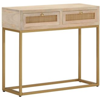 vidaXL Table console 90x30x76 cm bois massif de manguier et fer vidaXL
