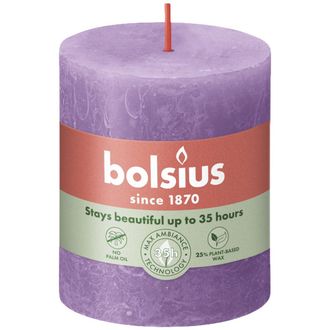 Bolsius Bolsius Rustic Shine Stumpenkerze, 80 x 68 mm, Violett