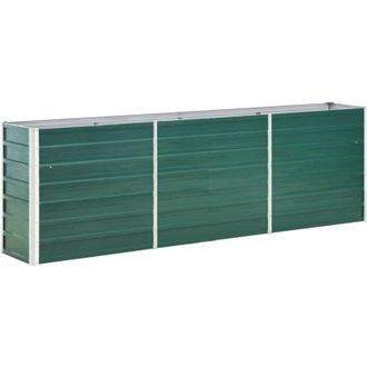 vidaXL Vidaxl - Lit sur&eacute;lev&eacute; de jardin Acier galvanis&eacute; 240x40x77 cm Vert