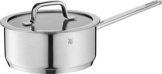 WMF Compact Cuisine Stielkasserolle 20cm, kleiner Topf mit Glasdeckel, Kochtopf klein 2,5l, Nudeltopf, Milchtopf Induktion, Cromargan Edelstahl poliert, I
