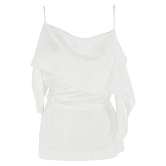 Maison Margiela Top mit R&uuml;schendetail - - Tops - Damen - Wei&szlig; - XS