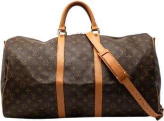 Louis Vuitton unisex, Pre-owned, Brun, Taille: ONE Size Pre-owned Keepall Bandouliere Monogram Boston bag