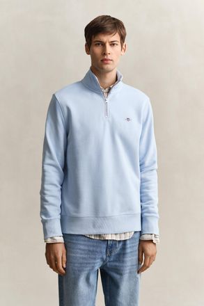 GANT Herren Shield Sweatshirt mit halblangem Rei&szlig;verschluss (XXXL) FRESH Blau